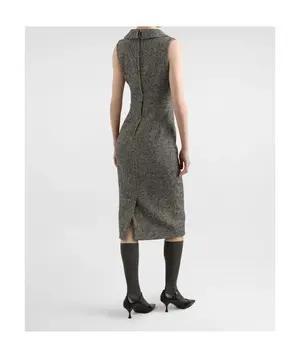 Dolce & Gabbana Houndstooth Sleeveless Midi Dress