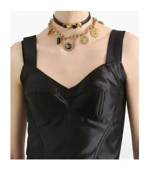 Dolce & Gabbana Dolce Gabbana Sweetheart Neck Cropped Top