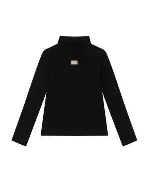 Dolce & Gabbana Logo-plaque Stretch-cotton Sweater - Black
