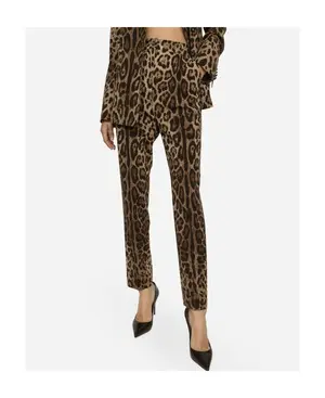Dolce & Gabbana Dolce Gabbana Leopard Printed Cigarette Leg Pants