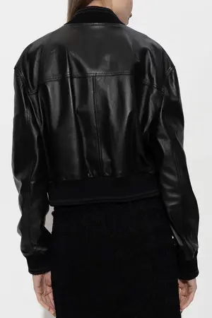 Dolce & Gabbana Dolce Gabbana Cropped Leather Bomber Jacket