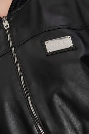 Dolce & Gabbana Dolce Gabbana Cropped Leather Bomber Jacket