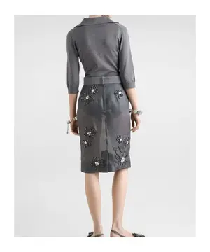 Dolce & Gabbana Floral-appliqué Midi Skirt