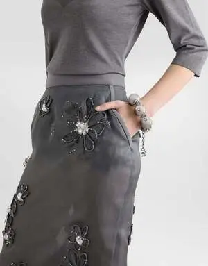 Dolce & Gabbana Floral-appliqué Midi Skirt