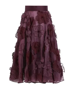Dolce & Gabbana Floral-appliqué Midi Skirt - Red