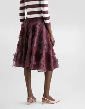 Dolce & Gabbana Floral-appliqué Midi Skirt