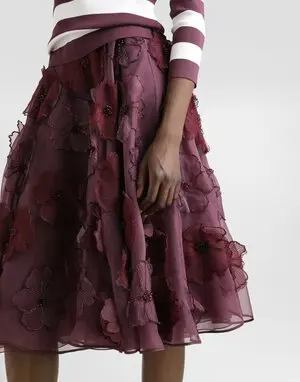 Dolce & Gabbana Floral-appliqué Midi Skirt