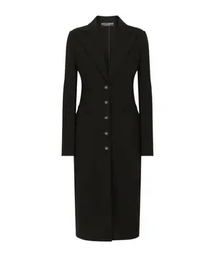 Dolce & Gabbana Logo-button Single-breasted Coat - Black