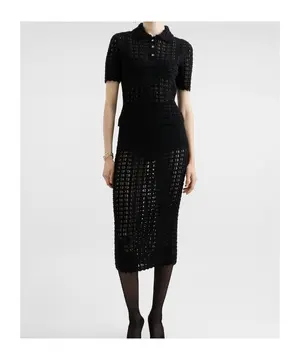 Dolce & Gabbana Open-knit Polo Shirt