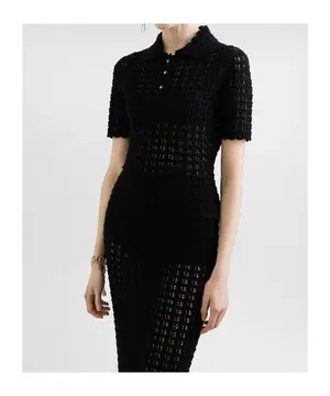 Dolce & Gabbana Open-knit Polo Shirt