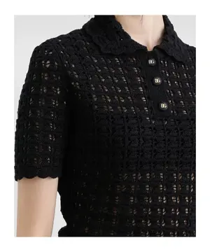 Dolce & Gabbana Open-knit Polo Shirt