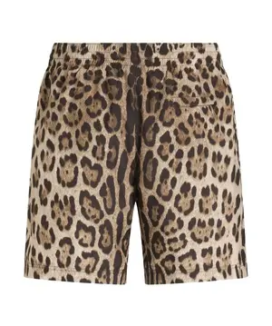 Dolce & Gabbana Dolce Gabbana Leopard Printed Mid-length Swim Trunks
