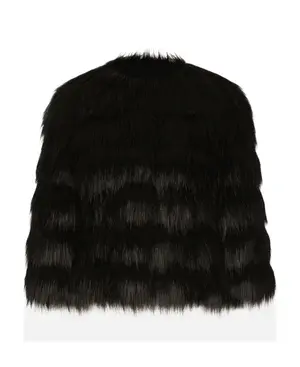 Dolce & Gabbana Dolce Gabbana Faux Fur Jacket - Black