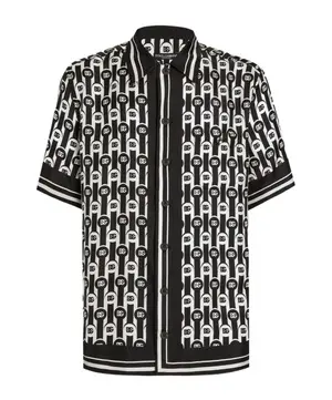 Dolce & Gabbana Dolce Gabbana All-over Logo Printed Bowling Shirt