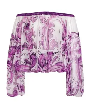Dolce & Gabbana Graphic-print Silk Blouse - Multi-color