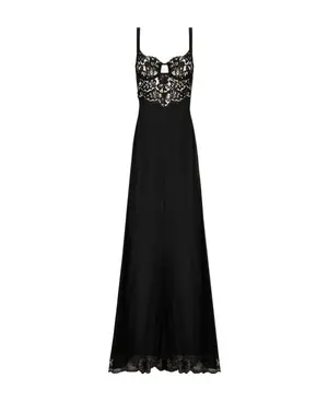 Dolce & Gabbana Semi-sheer Maxi Nightdress - Black