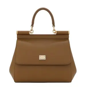Dolce & Gabbana Sicily Leather Tote Bag - Brown