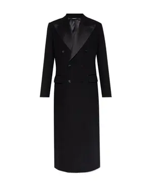 Dolce & Gabbana Double-breasted Peaked-lapel Coat - Black