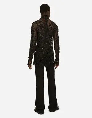Dolce & Gabbana High-neck Tulle Top