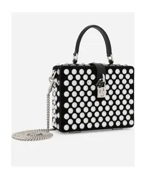 Dolce & Gabbana Box Crystal-embellished Leather Bag