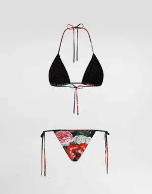 Dolce & Gabbana Dolce Gabbana Floral Printed Triangle Bikini Set