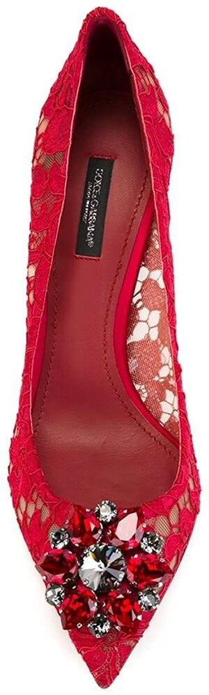 Dolce & Gabbana Dolce Gabbana Bellucci Embellished Lace Pumps