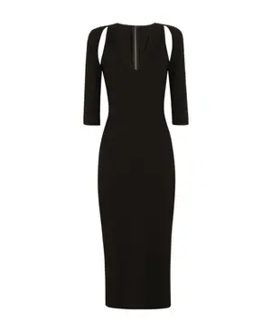 Dolce & Gabbana Dolce Gabbana Cut-out Jersey Midi Dress - Black
