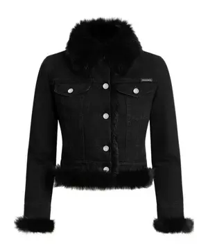 Dolce & Gabbana Dolce Gabbana Cropped Denim Jacket - Black