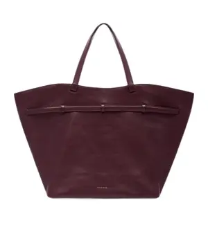 ANINE BING Elly Tote Small-grained Leather Fig
