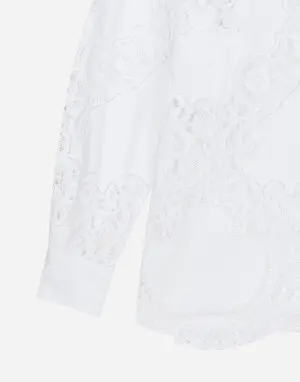 Dolce & Gabbana Dolce Gabbana Floral-embroidered Buttoned Poplin Shirt
