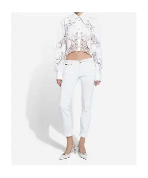 Dolce & Gabbana Dolce Gabbana Floral-embroidered Buttoned Poplin Shirt