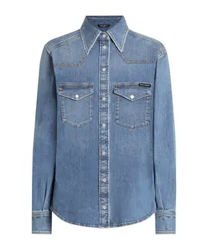 Dolce & Gabbana Dolce Gabbana Long-sleeved Denim Shirt - Blue