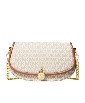 Michael Kors Mila Small Signature Logo Crossbody Bag - Vanilla