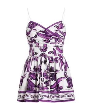 Dolce & Gabbana Graphic-print Mini Dress - White