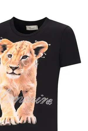Blumarine T-shirt In Jersey Con Stampa E Logo