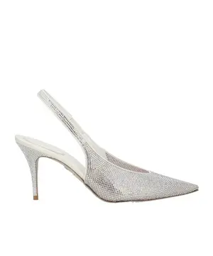 Rene Caovilla Crystal Slingback Heeled Pumps - Silver