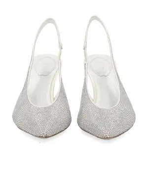 Rene Caovilla Crystal Slingback Heeled Pumps
