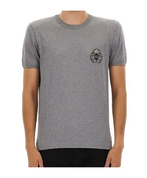 Dolce & Gabbana Dolce Gabbana Logo Patch Crewneck T-shirt - Gray