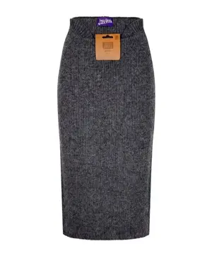 JEAN PAUL GAULTIER Ribbed Knit Skirt - Medium Gray