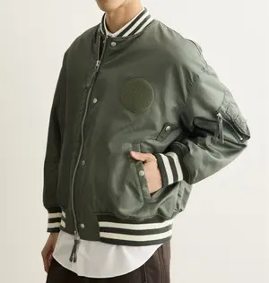 Comme Des Garçons Homme Patch Oversized Bomber Jacket