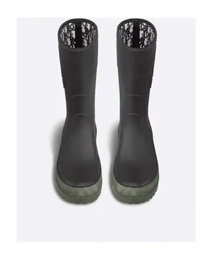 Dior Logo Embossed Round Toe Rain Boots