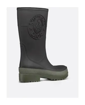 Dior Logo Embossed Round Toe Rain Boots