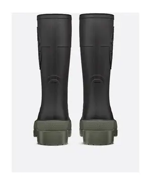 Dior Logo Embossed Round Toe Rain Boots