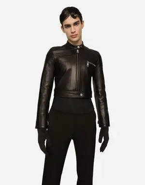 Dolce & Gabbana Dolce Gabbana Zipped Cropped Biker Jacket