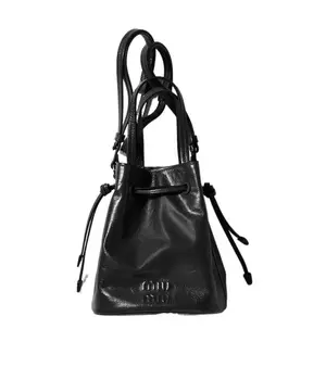 Miu Miu Shiny Leather Pouch - Black