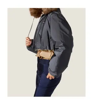 Miu Miu Technical Fabric And Shearling Windbreaker