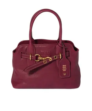 Miu Miu Aventure Nappa Leather Bag - Amaranth