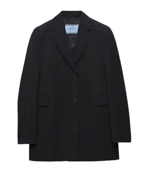Prada Single-breasted Gabardine Jacket - Black