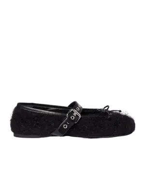 Miu Miu Mohair Ballerinas - Black