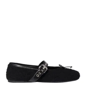 Miu Miu Ballerinas Aus Mohair - Black